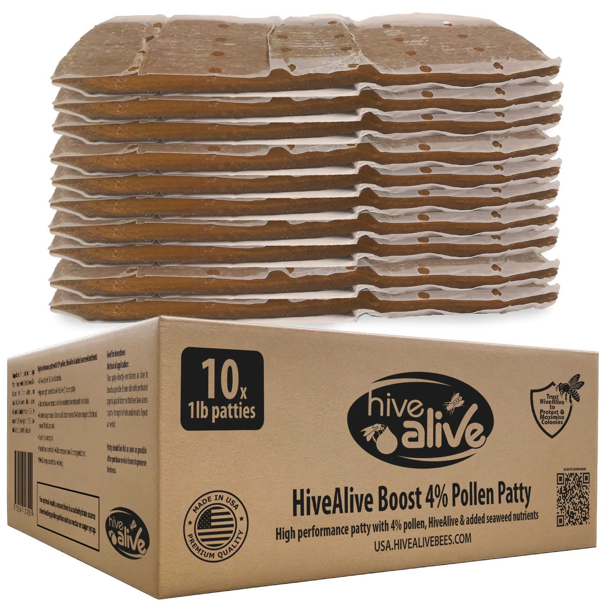 HiveAlive Pollen Patties 4% REAL USA POLLEN – Nature's Image Farm